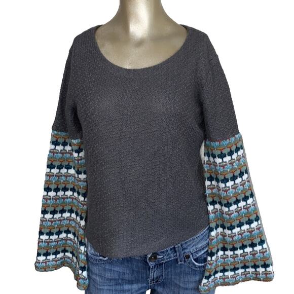 EARTHBOUND | Sweaters | Earthbound Women Grey Sweater With Fair Isle ...